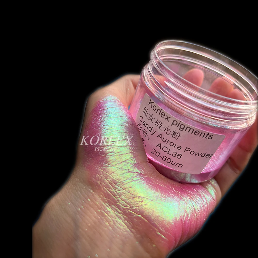 Candy Rainbow Mica Powder Cosmetics Eyeshadow Watercolor Nail Polish Chameleon Color Shift Pearl ...