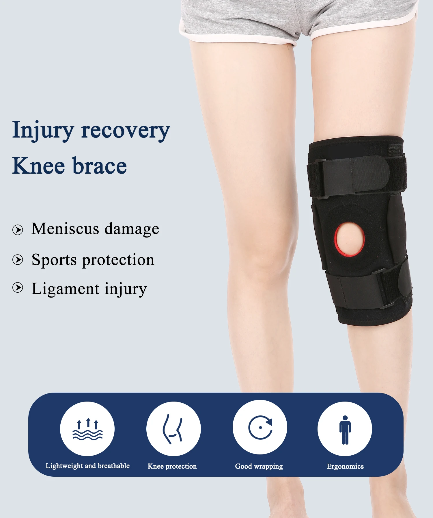 Patellar Fixation Strap Lower Limb Splint Meniscus Ligament Strain ...