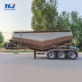 Powder Flour Tank Bulk Cement Tanker Semi Trailers With Engine System ...