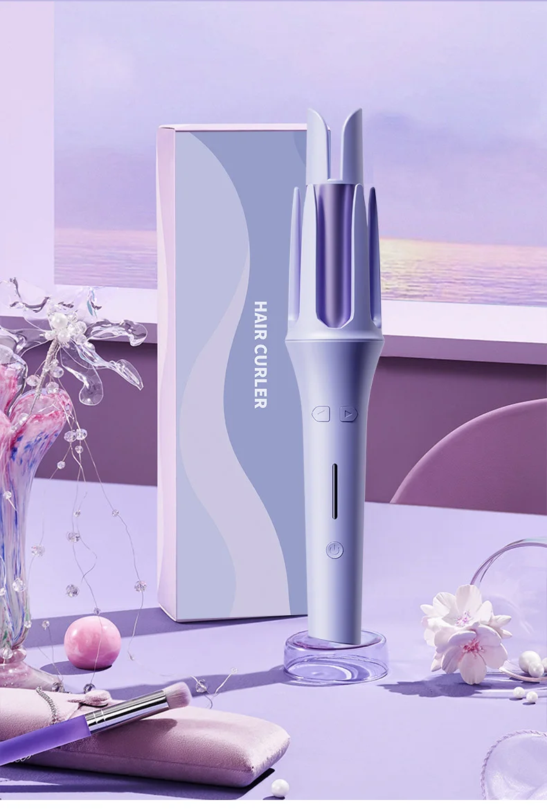 Electric Portable Hair Curler Machine Rotating Auto Lazy Curling Iron ...