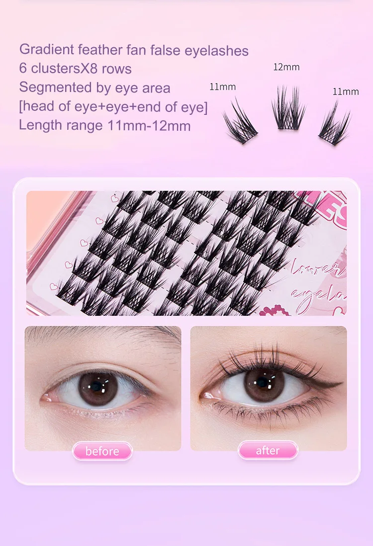 3 Steps-finished Diy False Eyelashes Segmented Simulation Of Thick ...