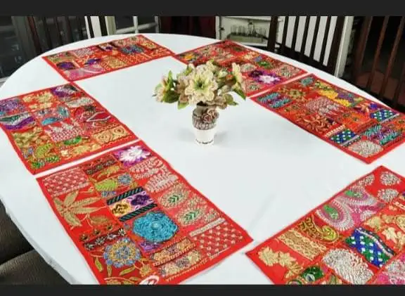 Indian Traditional Patchwork Table Runner Mats Decorative Handmade ...