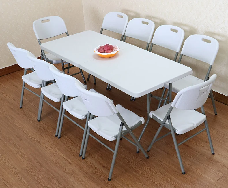 6ft Plastic HDPE Folding Square Table Plegable Indoor Outdoor Event ...
