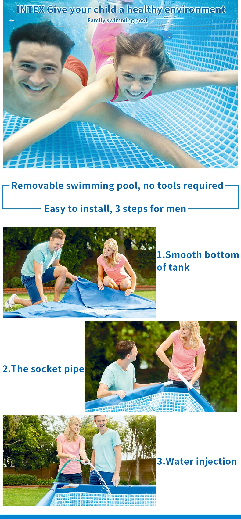 2020 Intex Inflatable Swimming Pool Inflatable Pools Large Inflatable ...