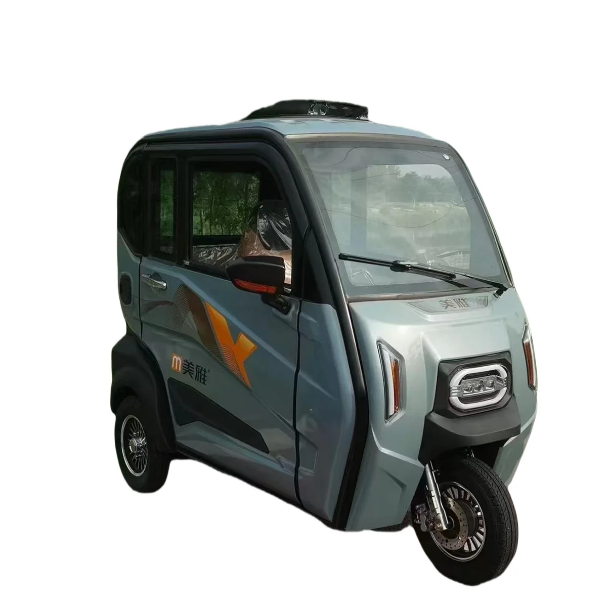 Motorcycle 3 Person Tricycle Enclosed Electric Tricycle for 2 Person ...