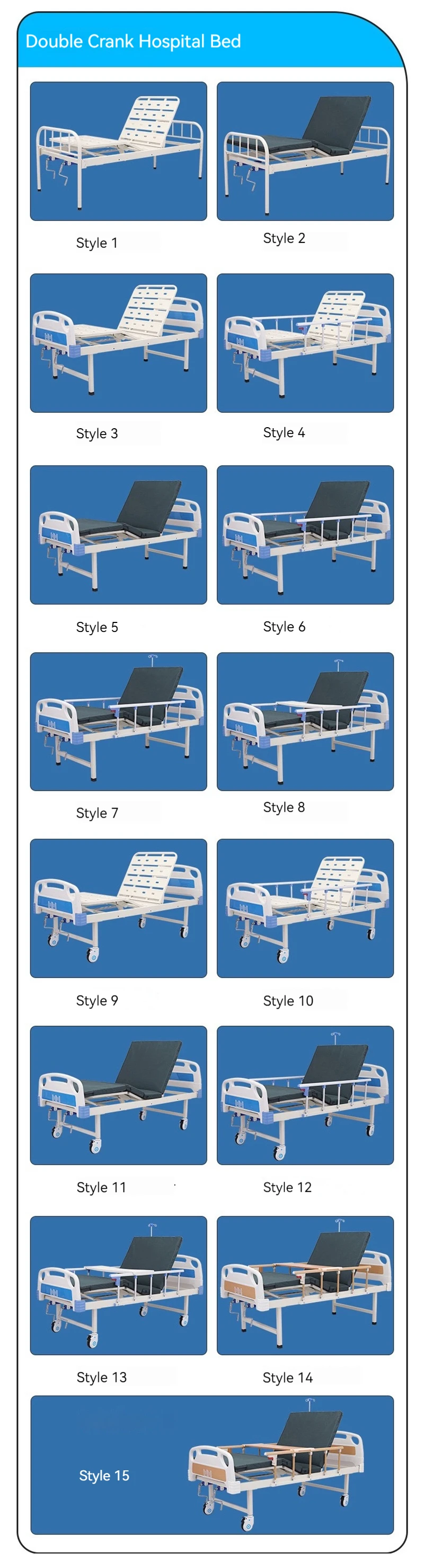 Manual 2 Crank Medical Hospital Beds For Clinic Patient - Buy Hospital ...