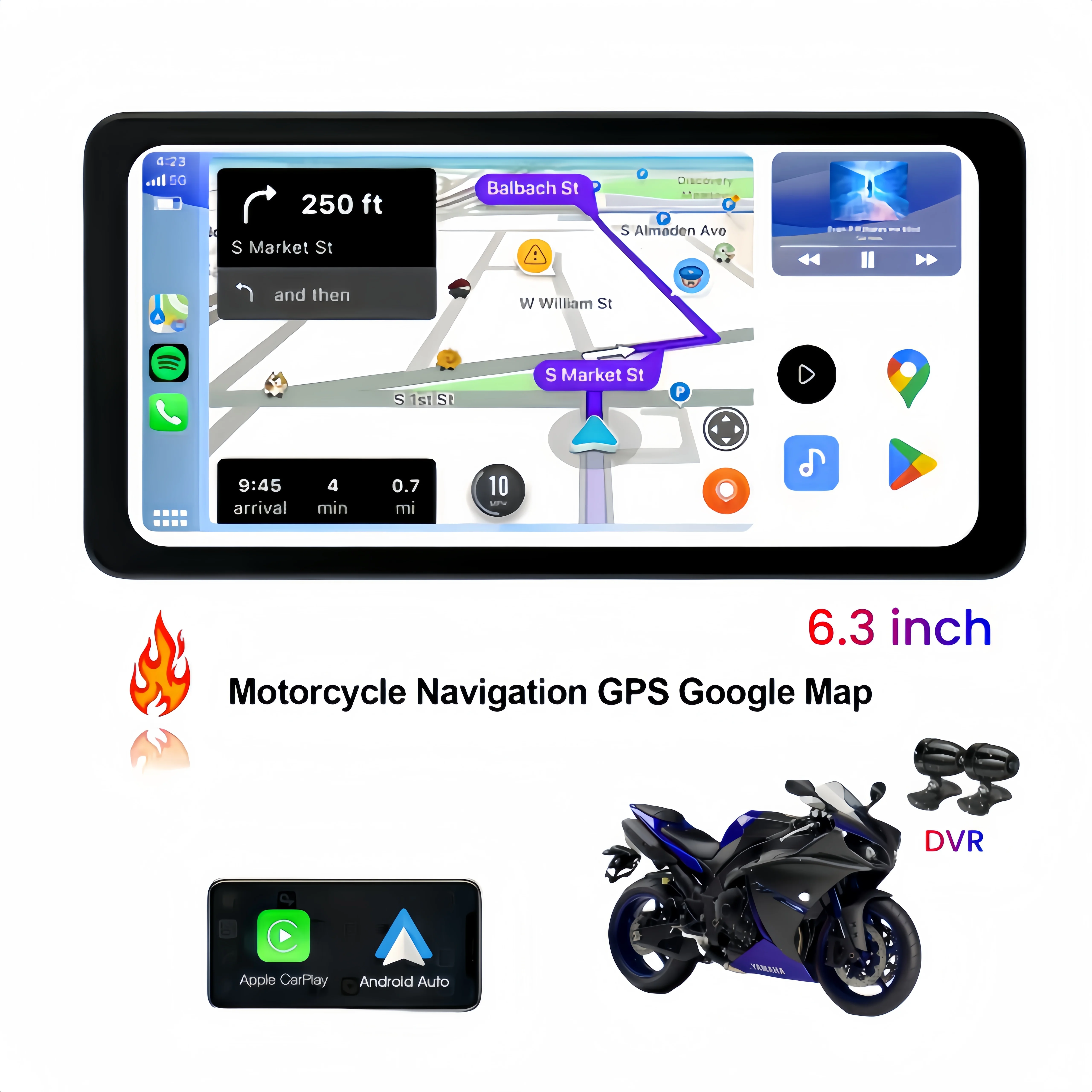 8-core Waterproof 7-inch Gps Navigation Screen For Motorcycles With Bt ...