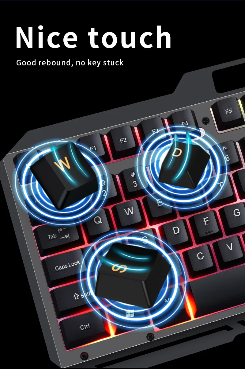 Rk300 Led Backlight Usb Wired Gamer Keyboard104 Keys Rgb Gaming ...