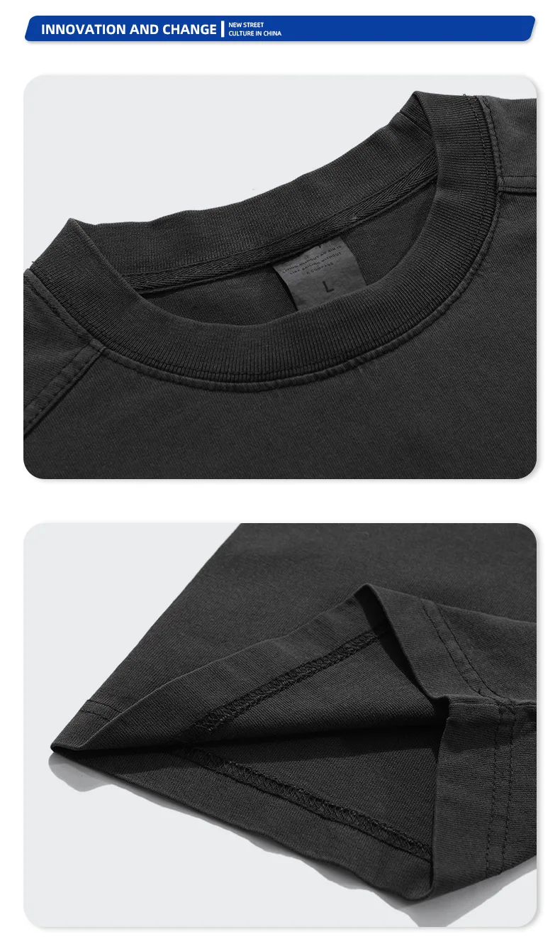 Streetwear Graphic Drop Shoulder 250gsm Heavy Cotton Tshirt High ...