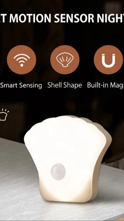Cartoon Shell Shape Sc-132e 4000k Rechargeable Motion Sensor Night Lamp ...