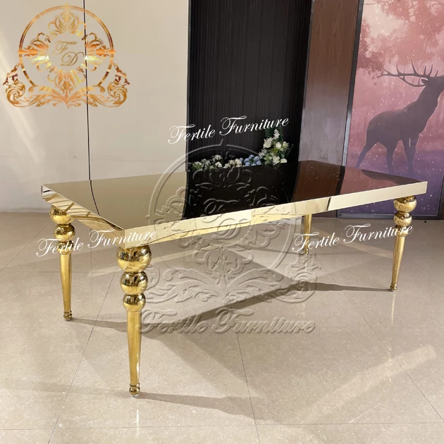 Stainless Steel Design Gold Rectangle Luxury Wedding Table| Alibaba.com