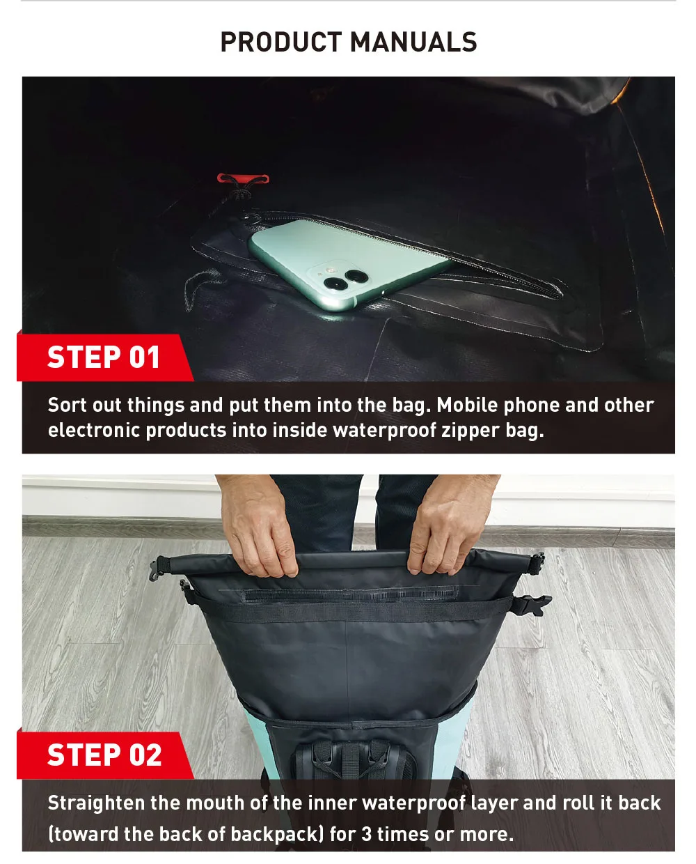 Dry Backpack Waterproof 30l Floating Bag Roll-top Closure Cushioned ...