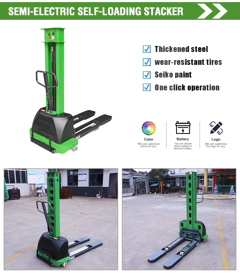 Lifting 1000kgs Self Loading Portable Forklift Electric Stacker