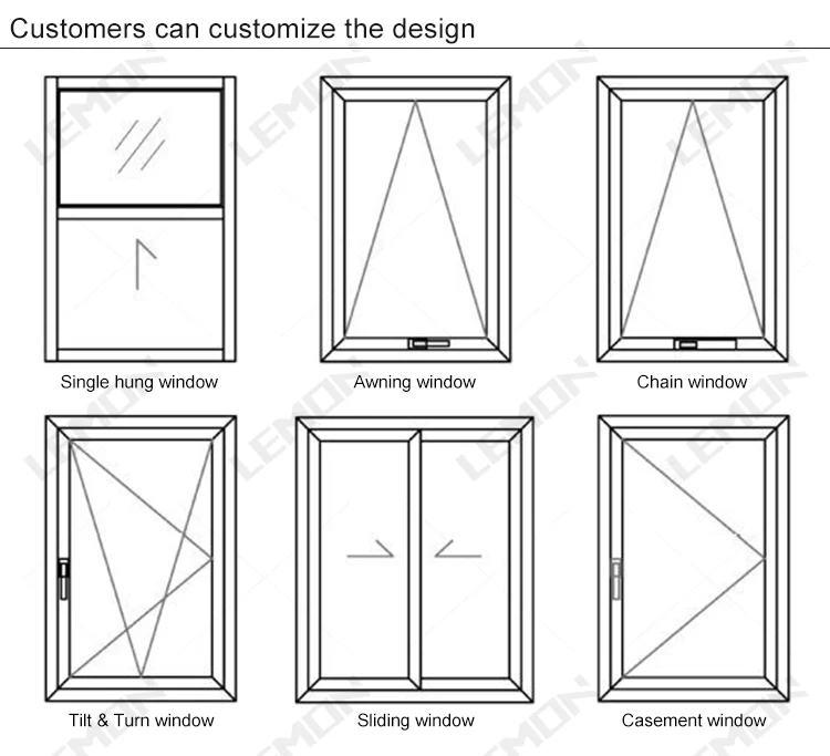 PVC Casement Window - Double Glazed Swing Windows for Commercial