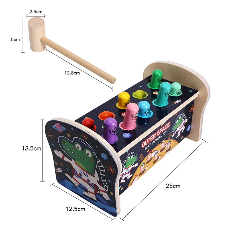 Wooden Children Knocking Toy Whack A Mole Color Learning Toy Wooden ...