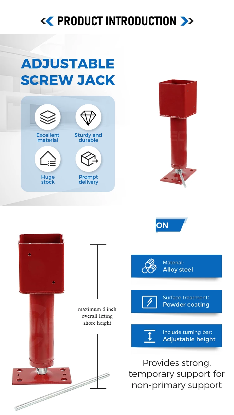 6 Inch Temporary House Jacks for Leveling Crawlspace Basement Shore ...