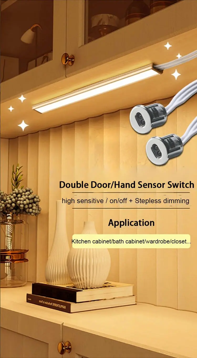Surface Mounting Wardrobe Cabinet 12v 24v Double Hand Door Sensor ...