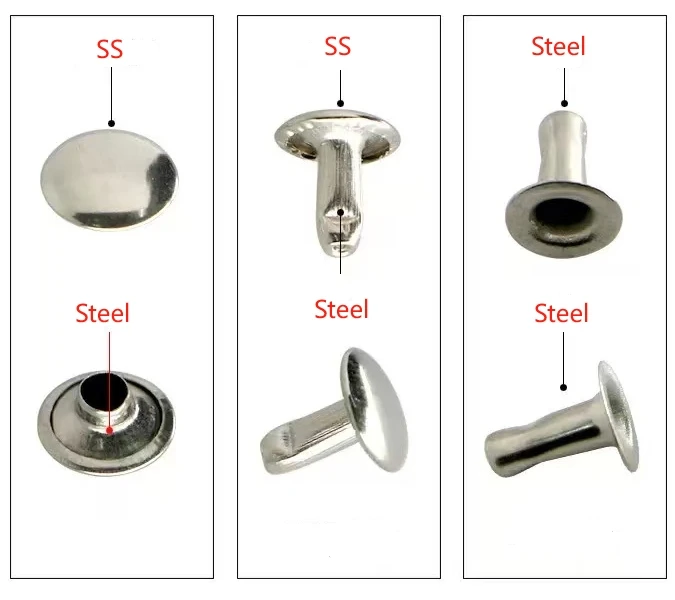 12x8 12x9 12x10 12x12 Double-sided rivets silver double cap rivet for ...