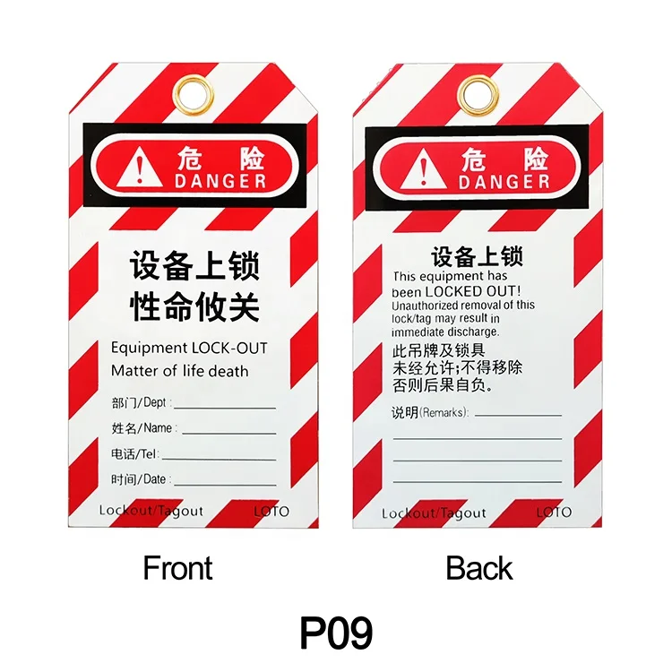 LOTO PVC Tag Lockout Warning Sign Tagout Safety Danger Tags