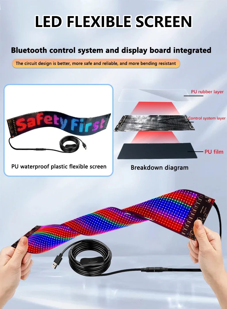 Programmable Flexible LED Matrix Panels for Car Windows