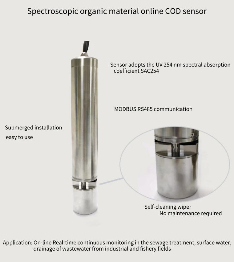 Water Quality Sensor RS485 UV BOD COD for Waste Treatment