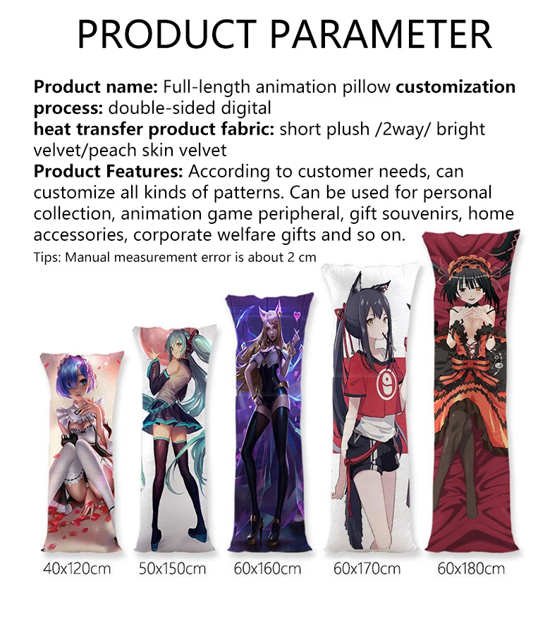 Customizable Anime Decorative Body Pillow Sexy Dakimakura Cover Case ...