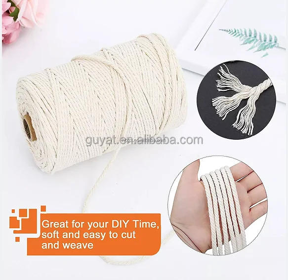 High Quality 100% Braided Cottoned Ropes Round Cotton Cord For Diy ...