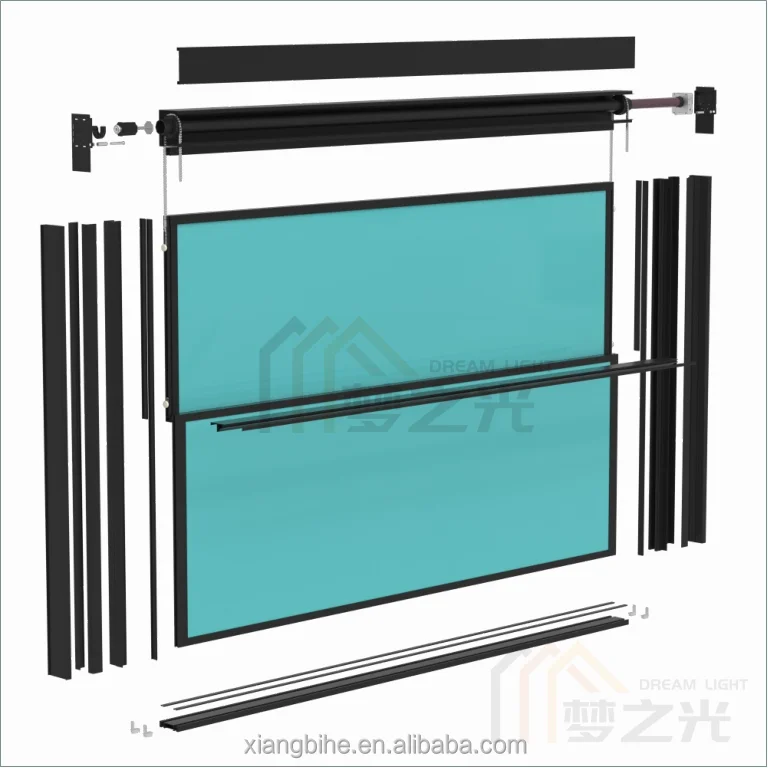 2 Panel Vertically Sliding Automated Sash Glass System
