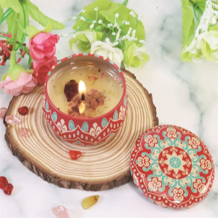 Luxury Gift Set Metal Aroma Tin Jar Soy Wax Aromatherapy Scented ...