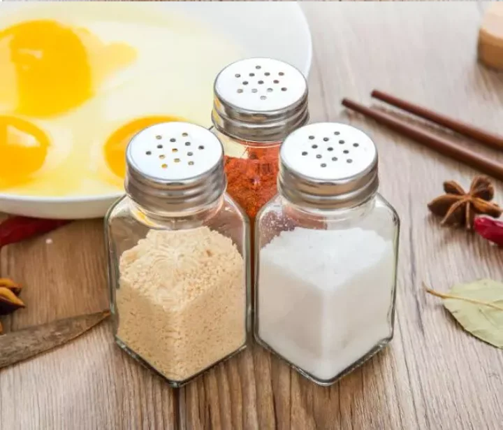 100ml Clear Square Glass Spice Jar Salt And Pepper Grinder Jar With ...