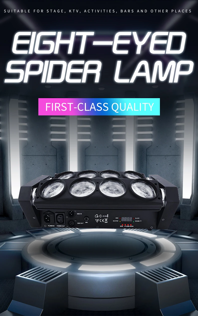 2023 Stage Effect Light 8 Pcs Eyes Mini Spider Moving Head Eight-eyed ...