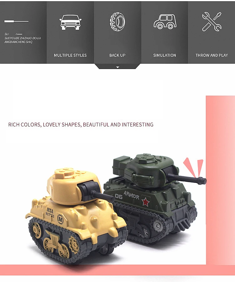 Pull Back Military Toy Tank - Diecast Model HN948751