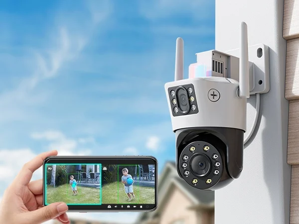 8mp Wifi Dual Lens Camera Monitor Home Outdoor Hd Phone Remote Ptz ...