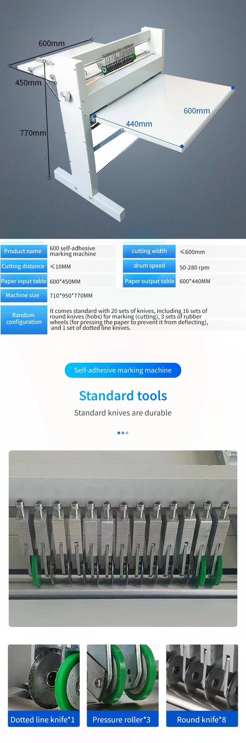 A4 Label Paper Cutter Indentation Dotted Line Die-Cutting Machine Self ...