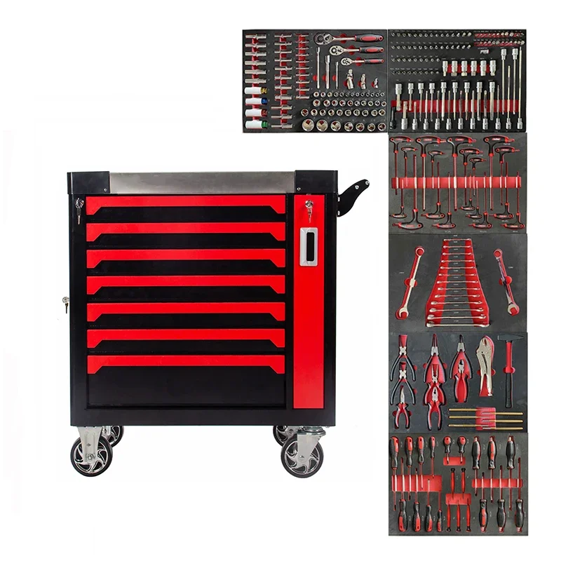 258 Pcs Multifunctional Tool Trolley Cart Tool Cabinet Tool Sets ...