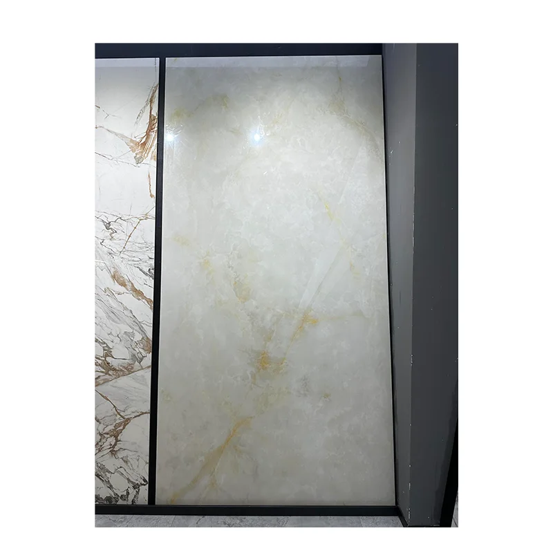 White Sintered Stone Panel Wall Cladding Stone Artificial Onyx Slab ...
