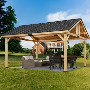 Pergola Gazebo Octagonal Pavilion Folding Canopy Garden Gazebo Hard Top ...