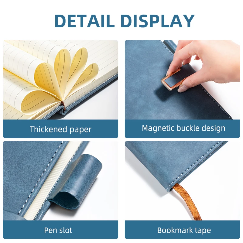 Custom Logo Hardcover Notebook A5 Pu Leather Hardcover Gift Unique ...