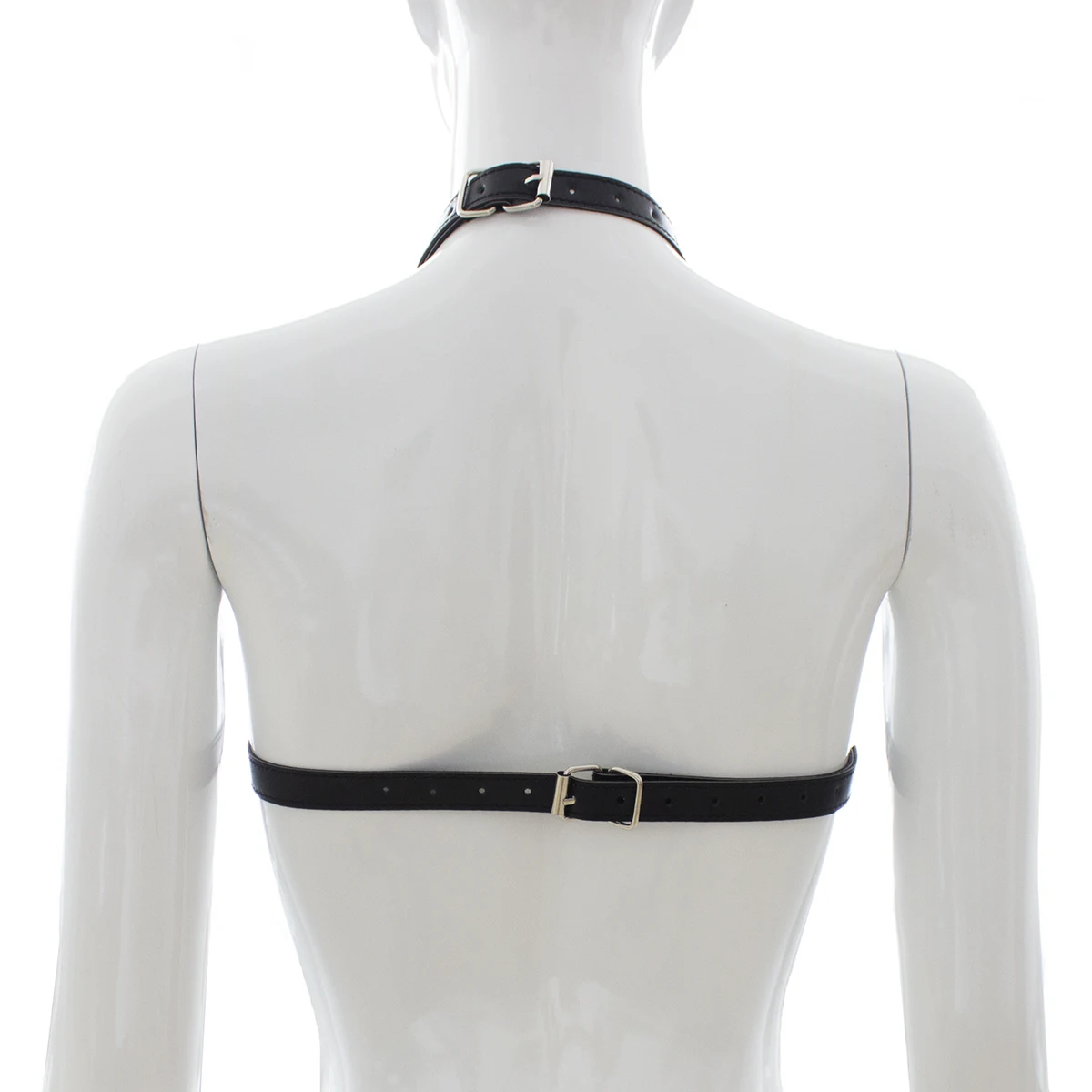 Women's Smooth Leather Harness Strappy Hollow Out Cross Elastic Cage ...