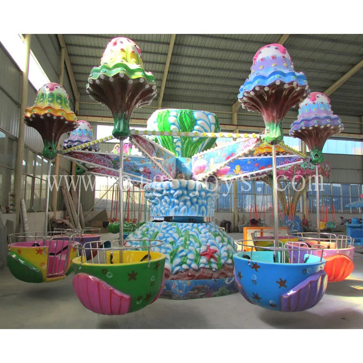 Outdoor Park Ride Carousel Fiberglass Amusement Equipment Rotary Jelly ...