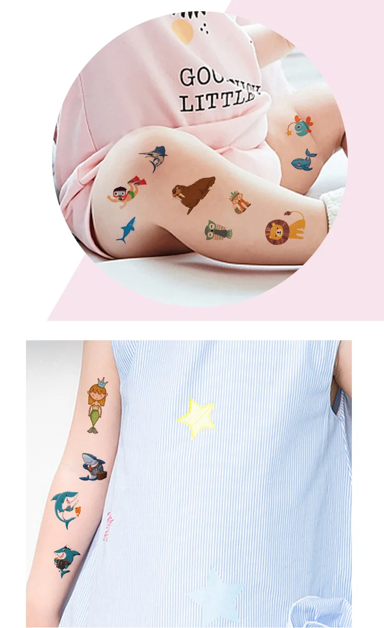 Hot Selling Kids Cute Tattoo Body Stickers Kits Professional Beauty