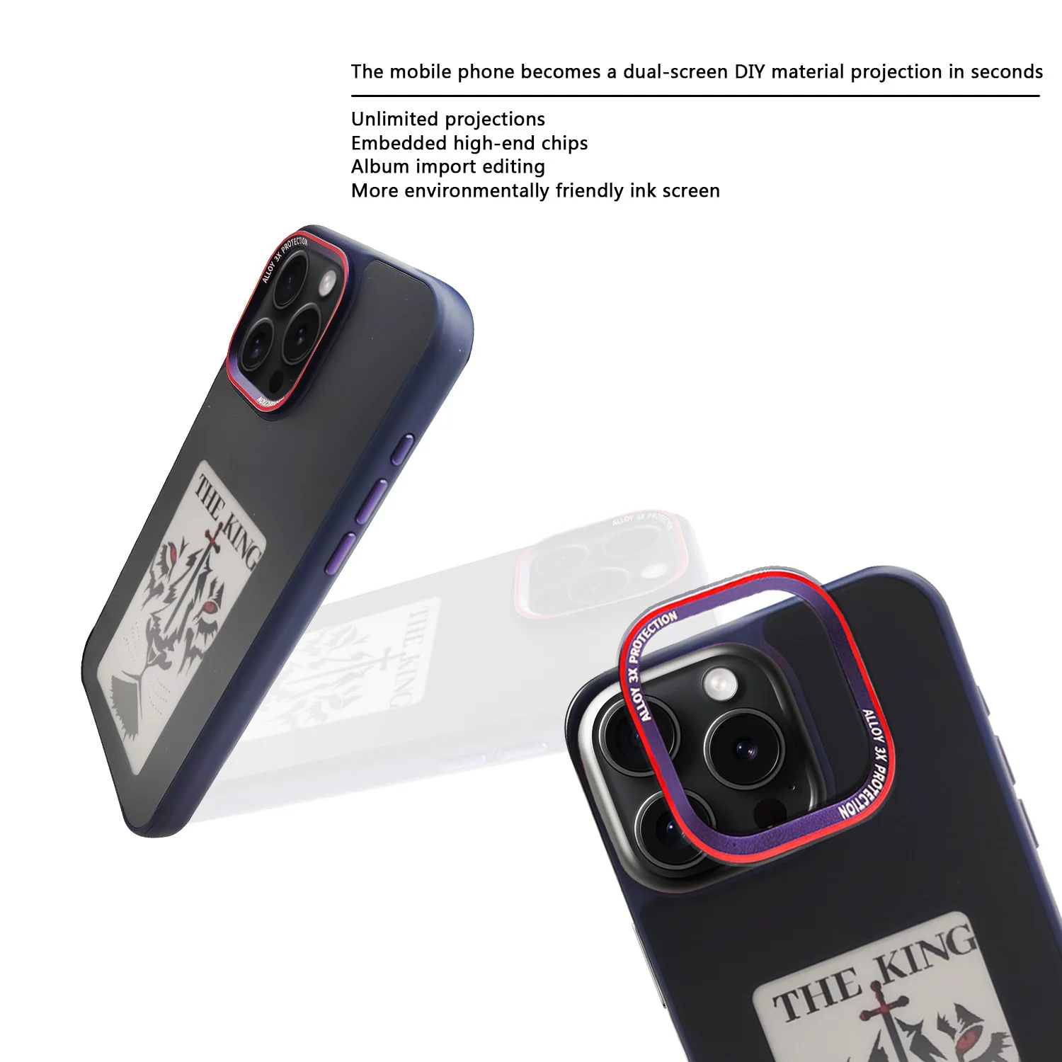 DIY E-Ink Display Screen Phone Case for Iphone 15 Luxury