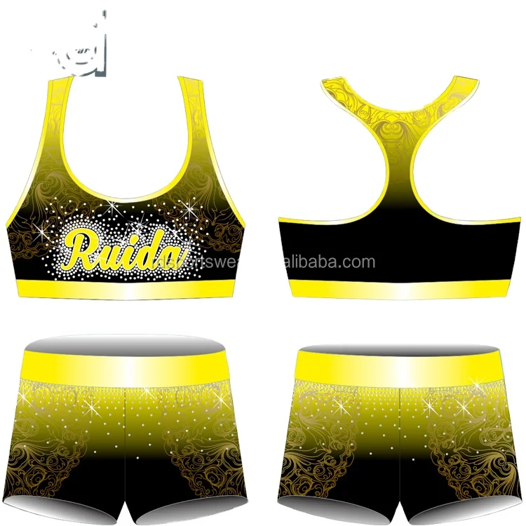 Full Sublimation Cheer Practice Wear Girls Dance Costume Custom ...