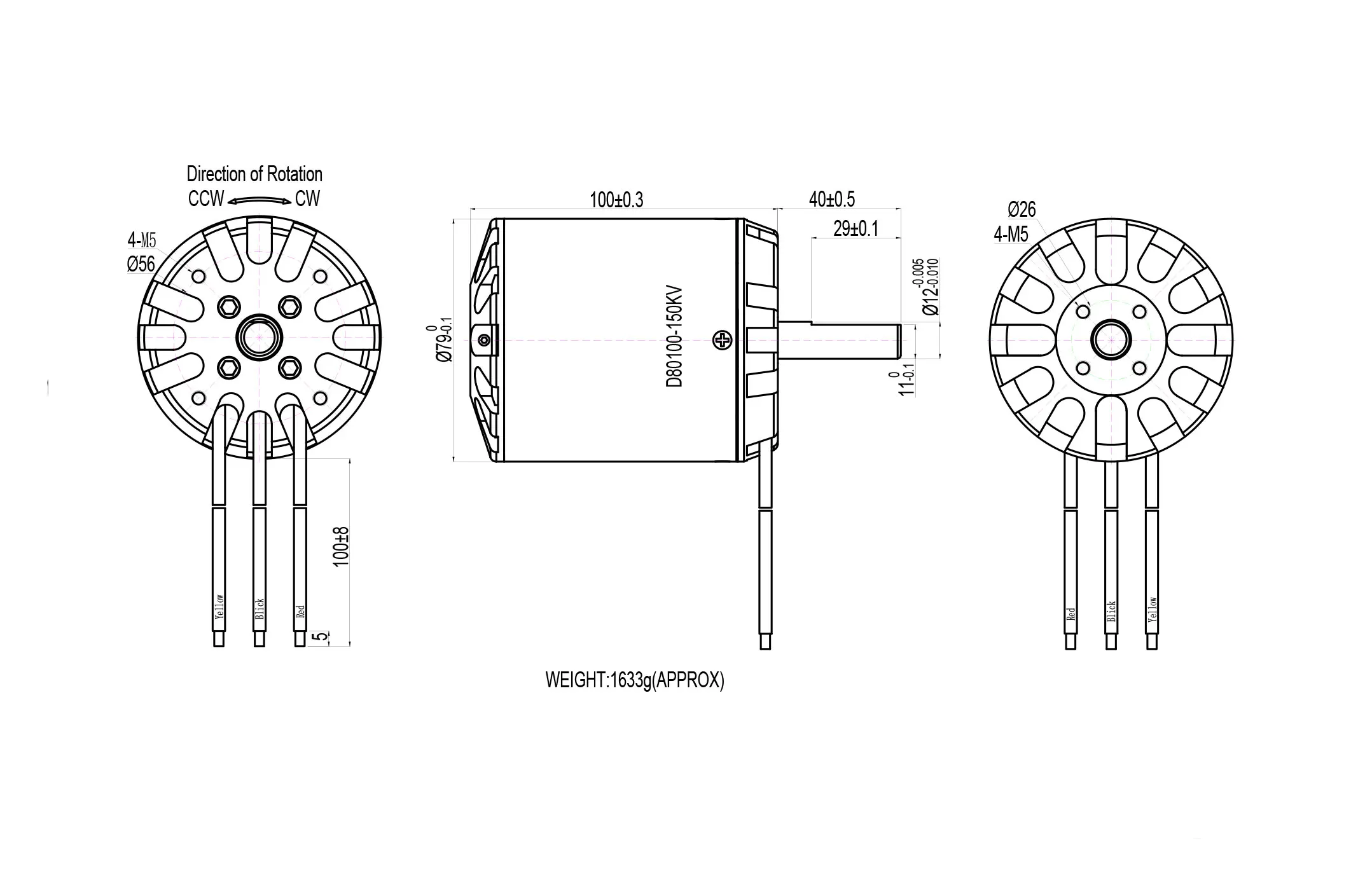 Hobbysky Factory Price 7200w Bldc Brushless Motor 80100 Sensor For Diy ...