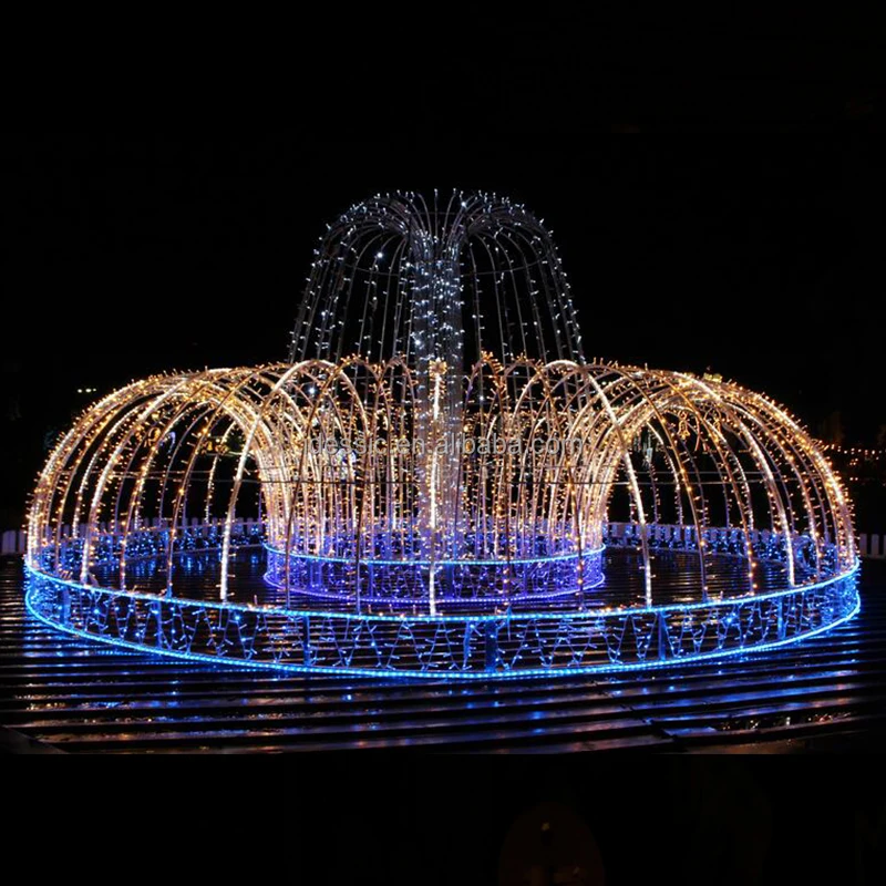 Outdoor Warm White Musical Dancing Water Light Fountain Show