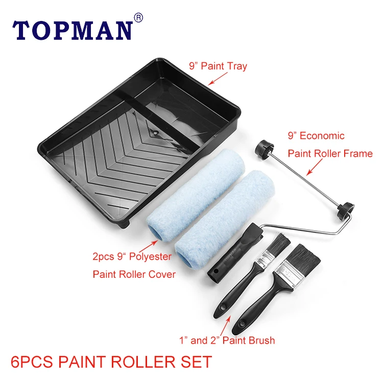 Topman Customized Color Paint Tool Kit Paint Roller And Paint Brush Set ...