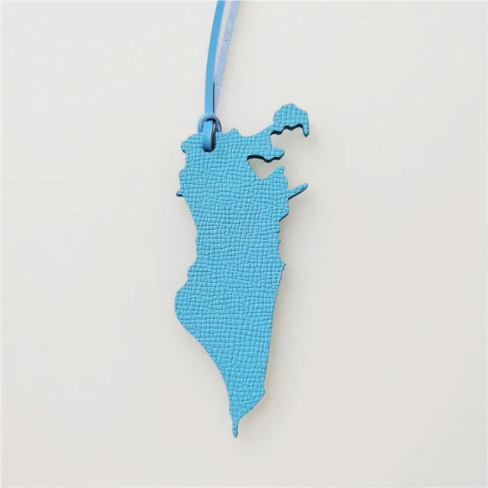 Custom Luxury Promotional Leather Map of Bahrain Charm