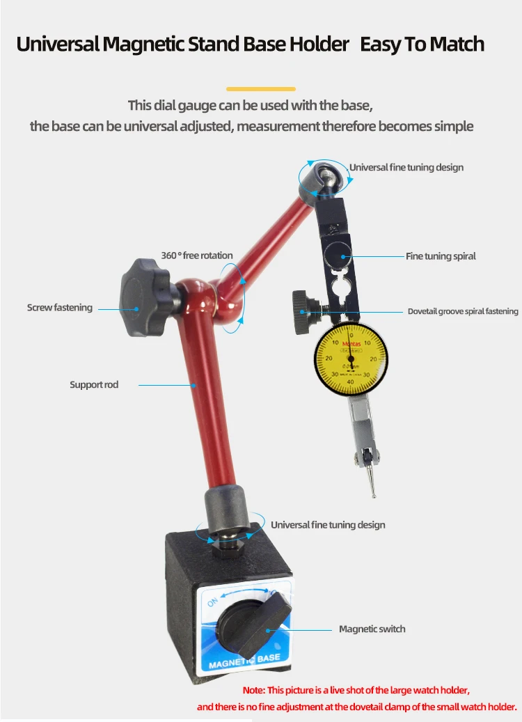 Dial Indicator Magnetic Base Cnc Machining Part Adjustable Universal ...