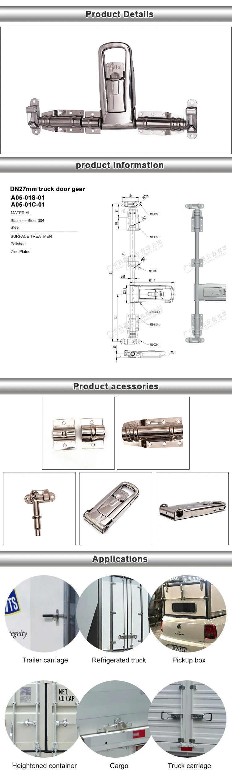 Container Door Locking Gear Van Trailer Truck Body Parts Freezer Van ...