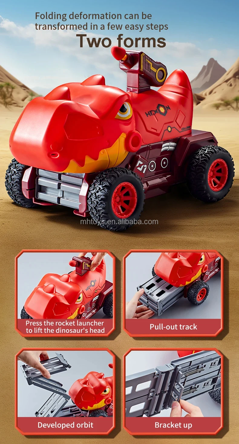 Inertial Catapult Dinosaur Truck Deformed Ejection Foldable Track ...